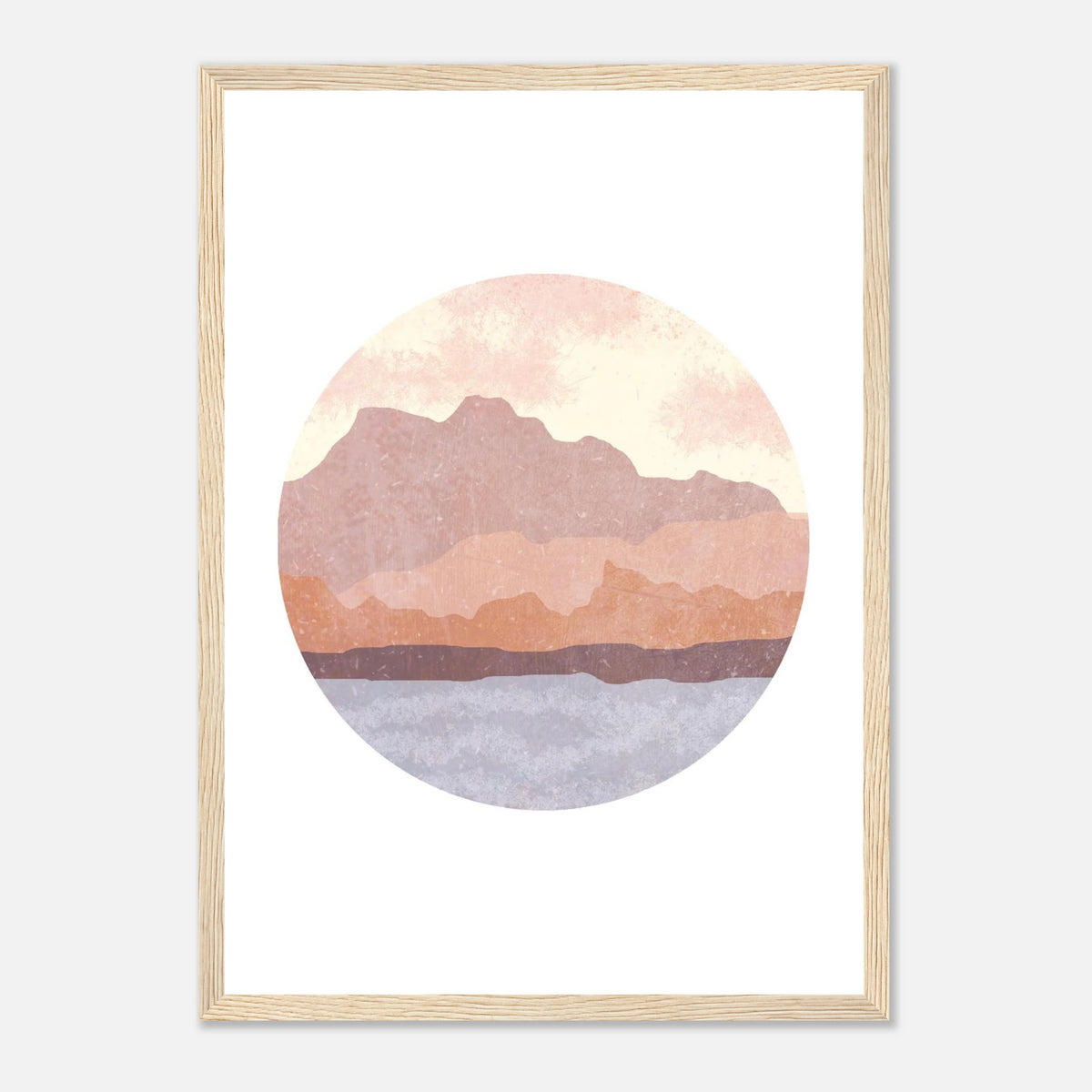 Circular Mountain Horizon Abstract Landscape Wall Art Print – Aesthetic ...